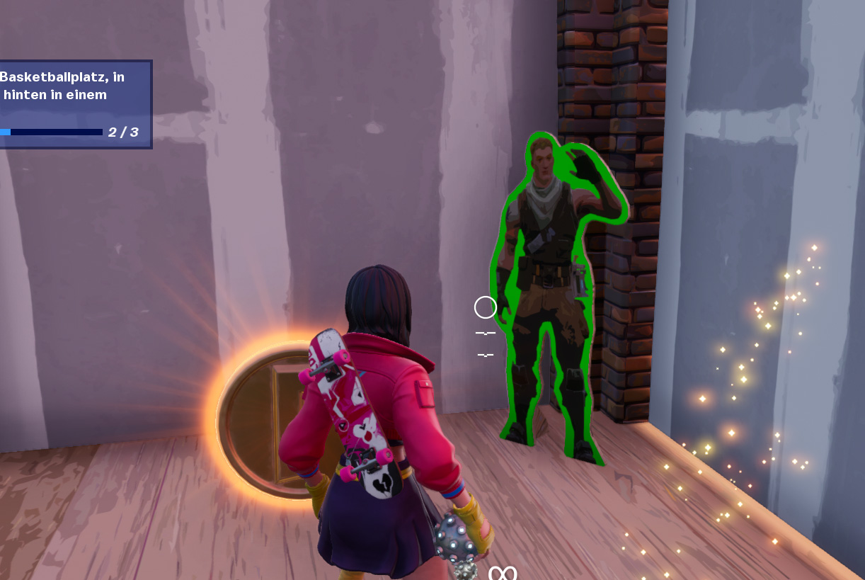 Fortnite: Jonesy bei Basketballplatz, Dächern, Lastwagen - City Chaos