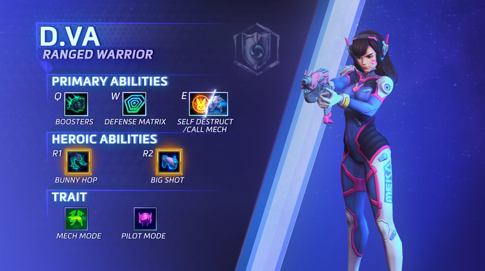 Heroes of the Storm: D.Va ist online und killt Gegner mit Emote