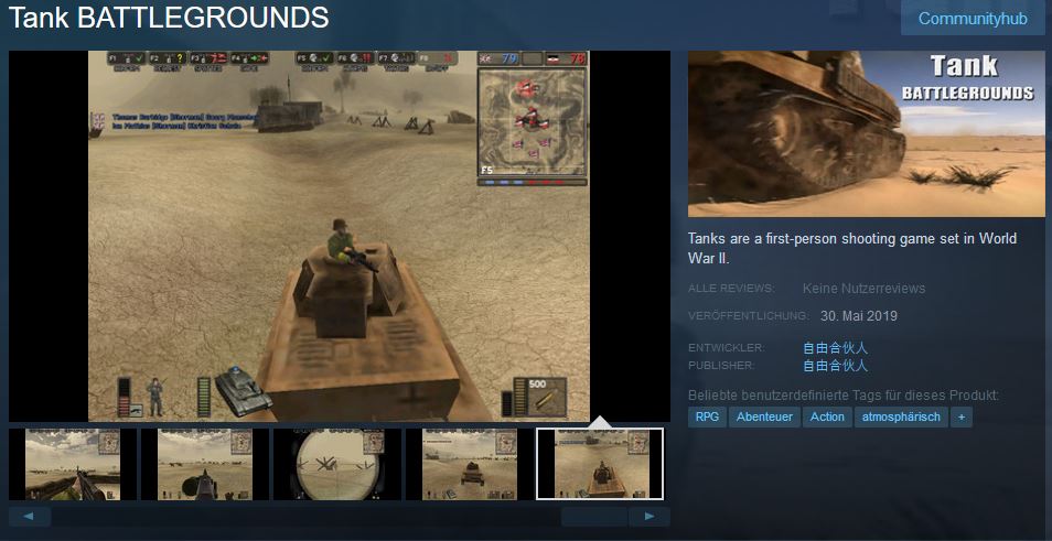 Tank Battlegrounds benutzt Battlefield-Trailer für eigenen Steam-Auftritt